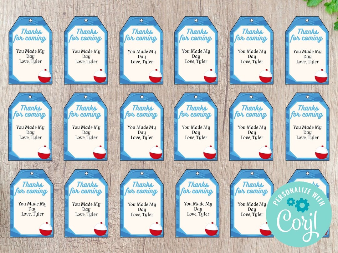 O-fish-ally One Party Favor Tags Printable - Editable INSTANT DOWNLOAD ...