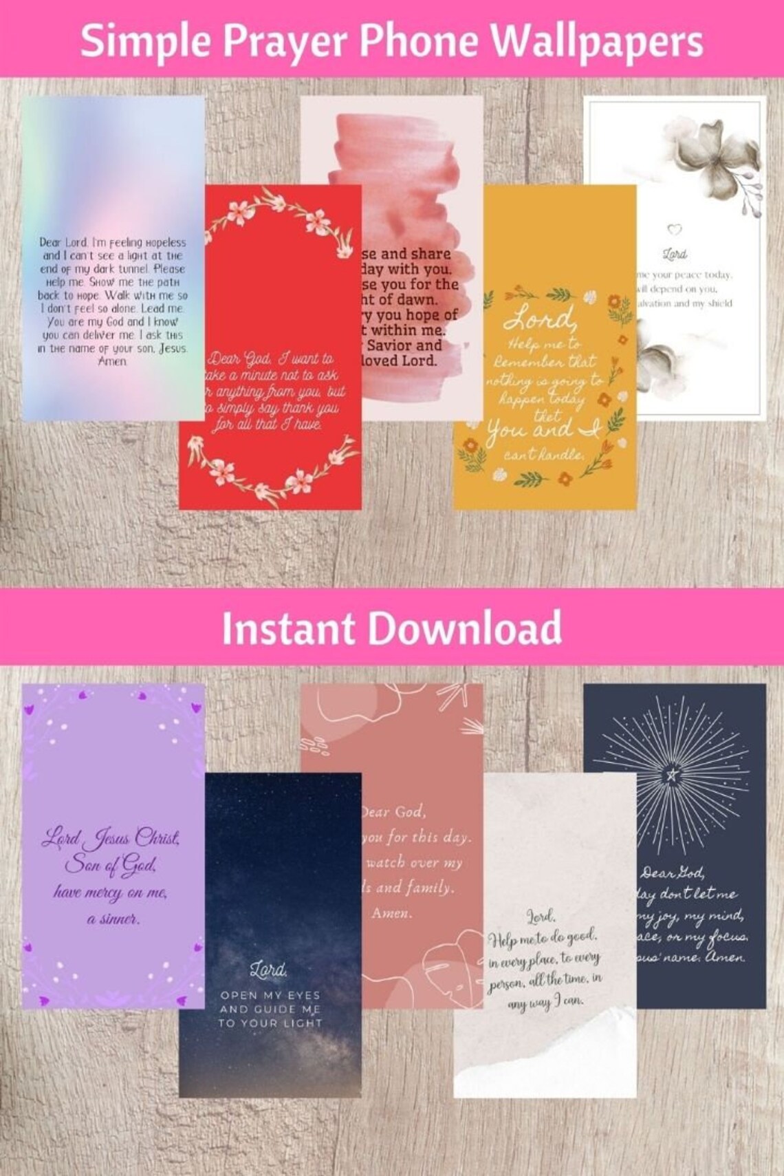 Set of 10 Simple Prayer Phone Wallpapers INSTANT DOWNLOAD - Etsy