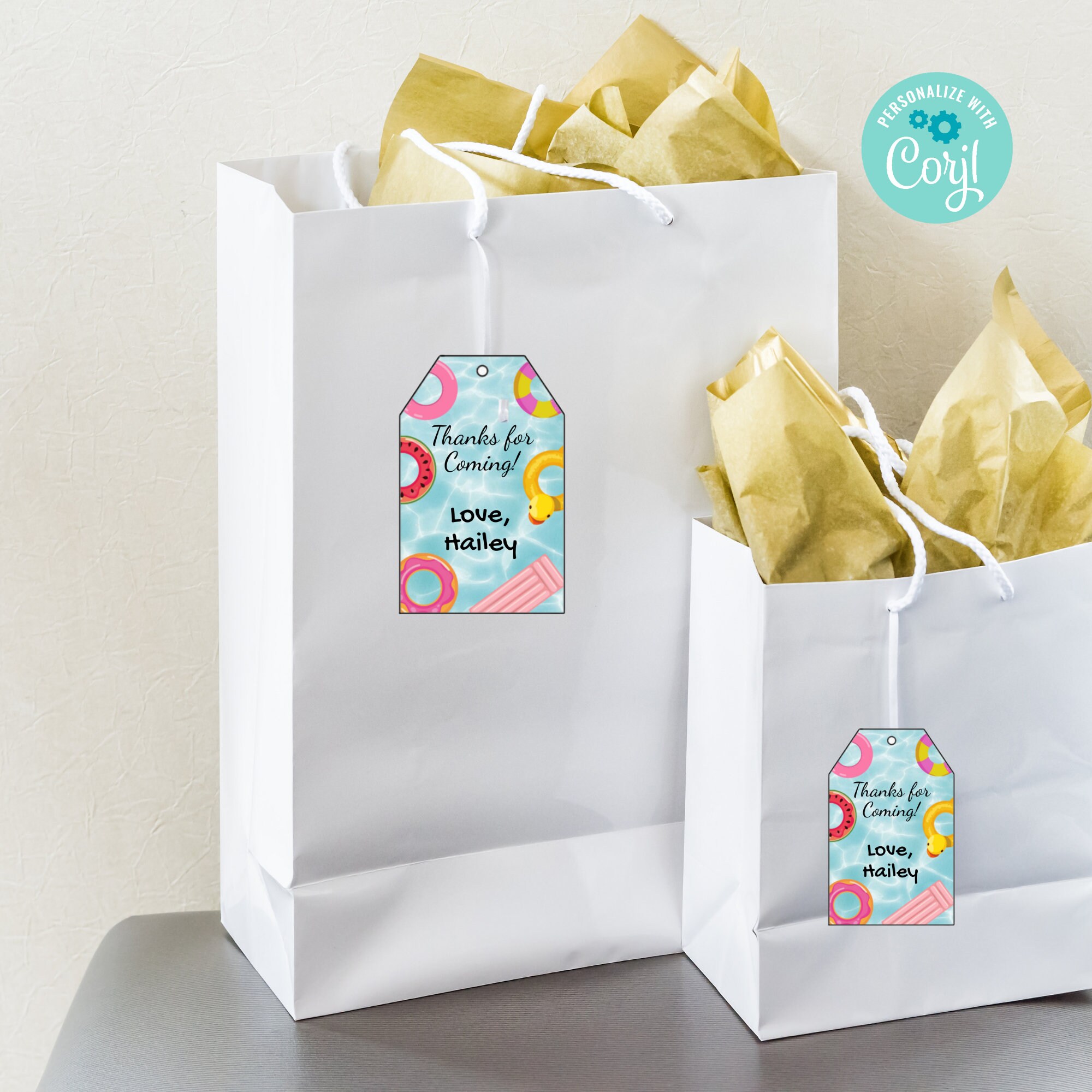 Pool Floatie Party Favor Tags Printable Editable INSTANT - Etsy