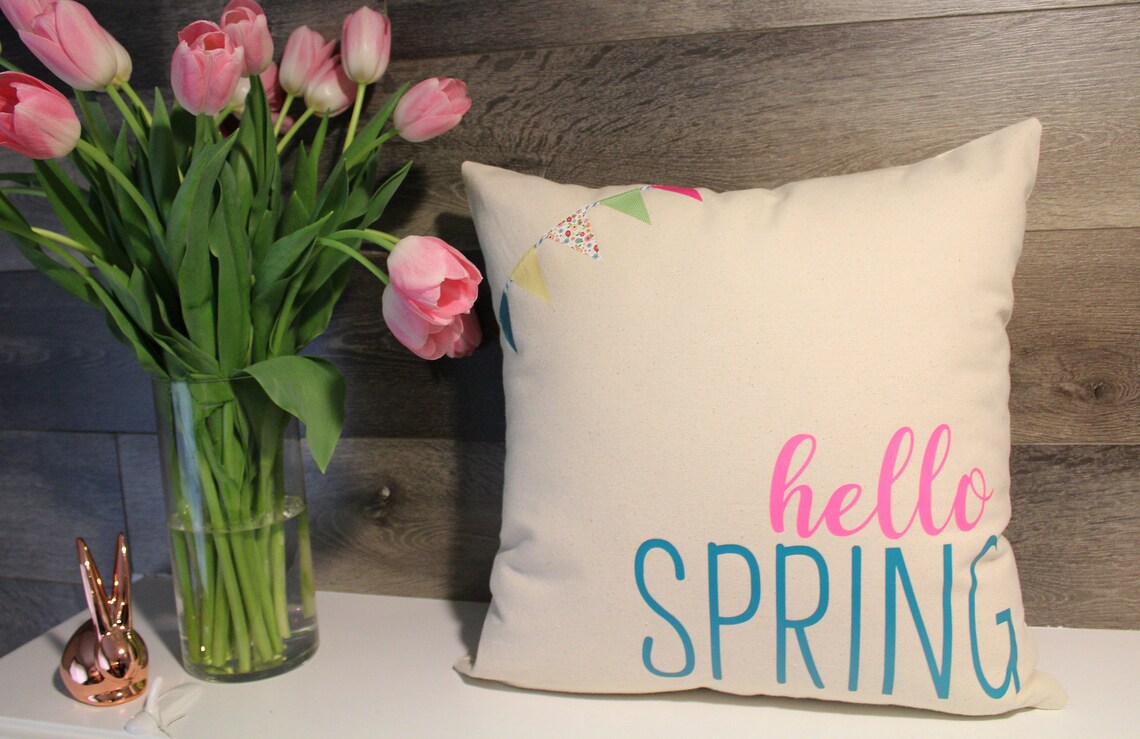 Hello SPRING Banner Pillow Cover - Etsy