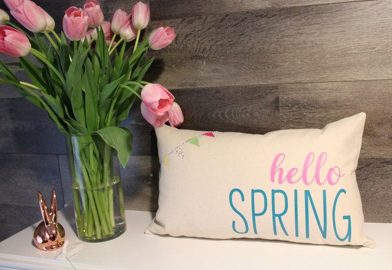 Hello SPRING Banner Pillow Cover - Etsy