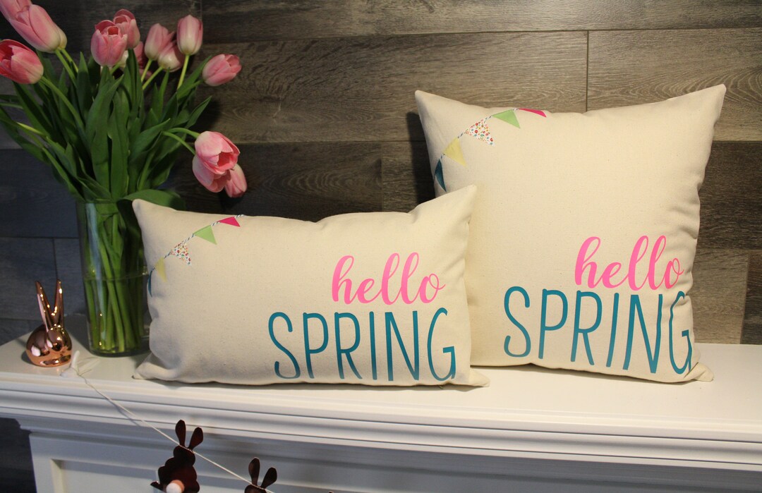 Hello SPRING Banner Pillow Cover - Etsy