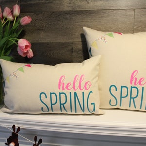 Hello SPRING Banner Pillow Cover - Etsy