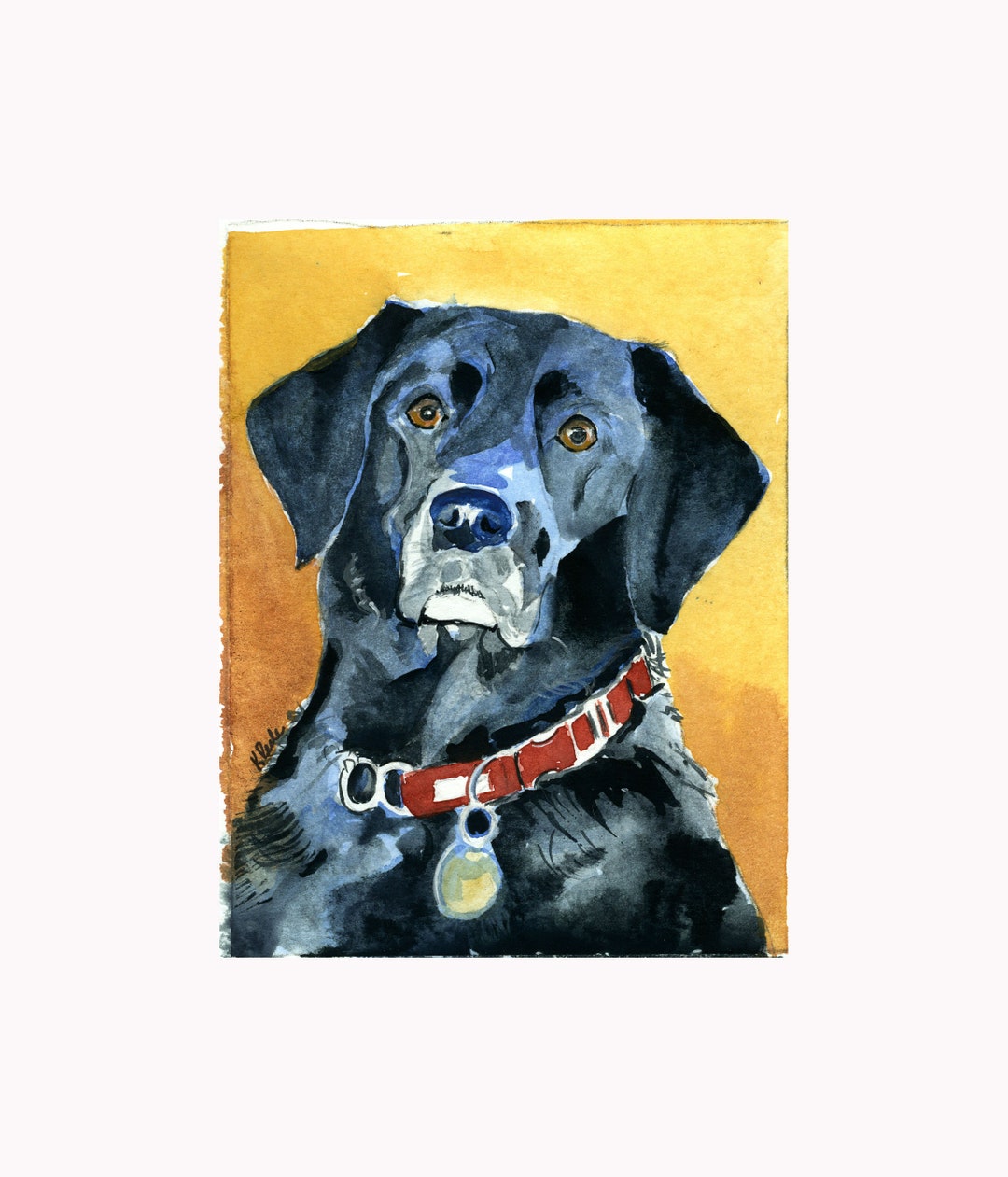 Black Labrador Retriever Note/ Greeting Card - Etsy