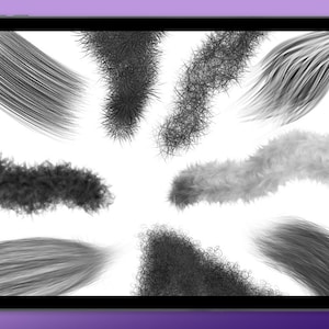 Procreate Fur Brushes / Fuzzy Texture / Digital Brushes / Hair Brushes ...
