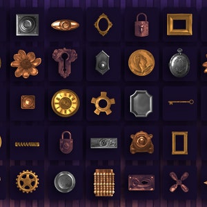 Steampunk Brushes for Procreate, Metal Textures and Stamps - Etsy