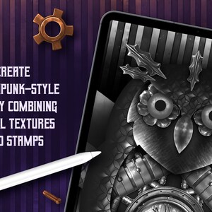 Steampunk Brushes for Procreate, Metal Textures and Stamps - Etsy