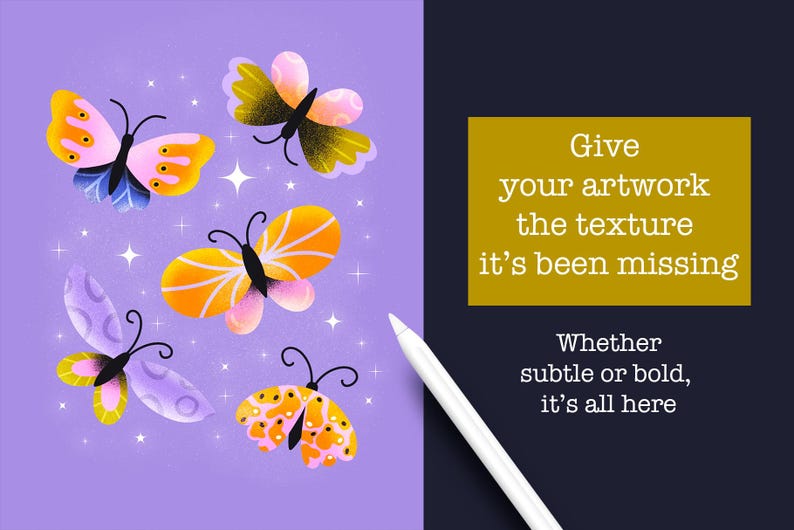Texture Brushes for Procreate, Grain and Speckle Brushes, Gritty ...