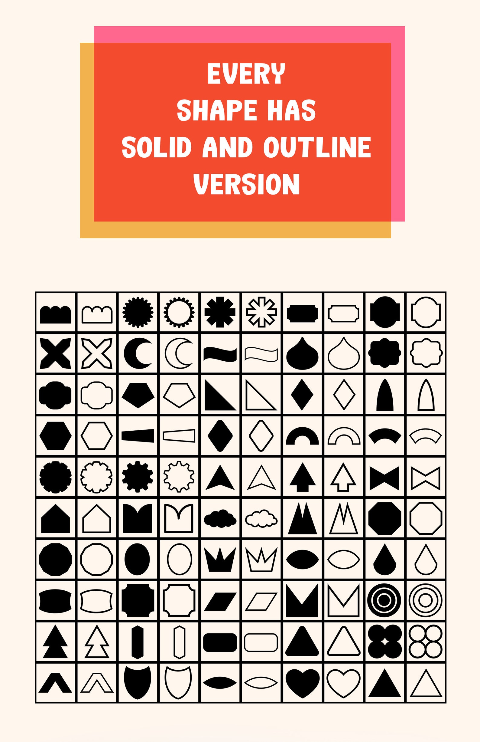 Simple Shapes Brushes for Procreate / Set 0f 200 Stamp Brushes | Etsy