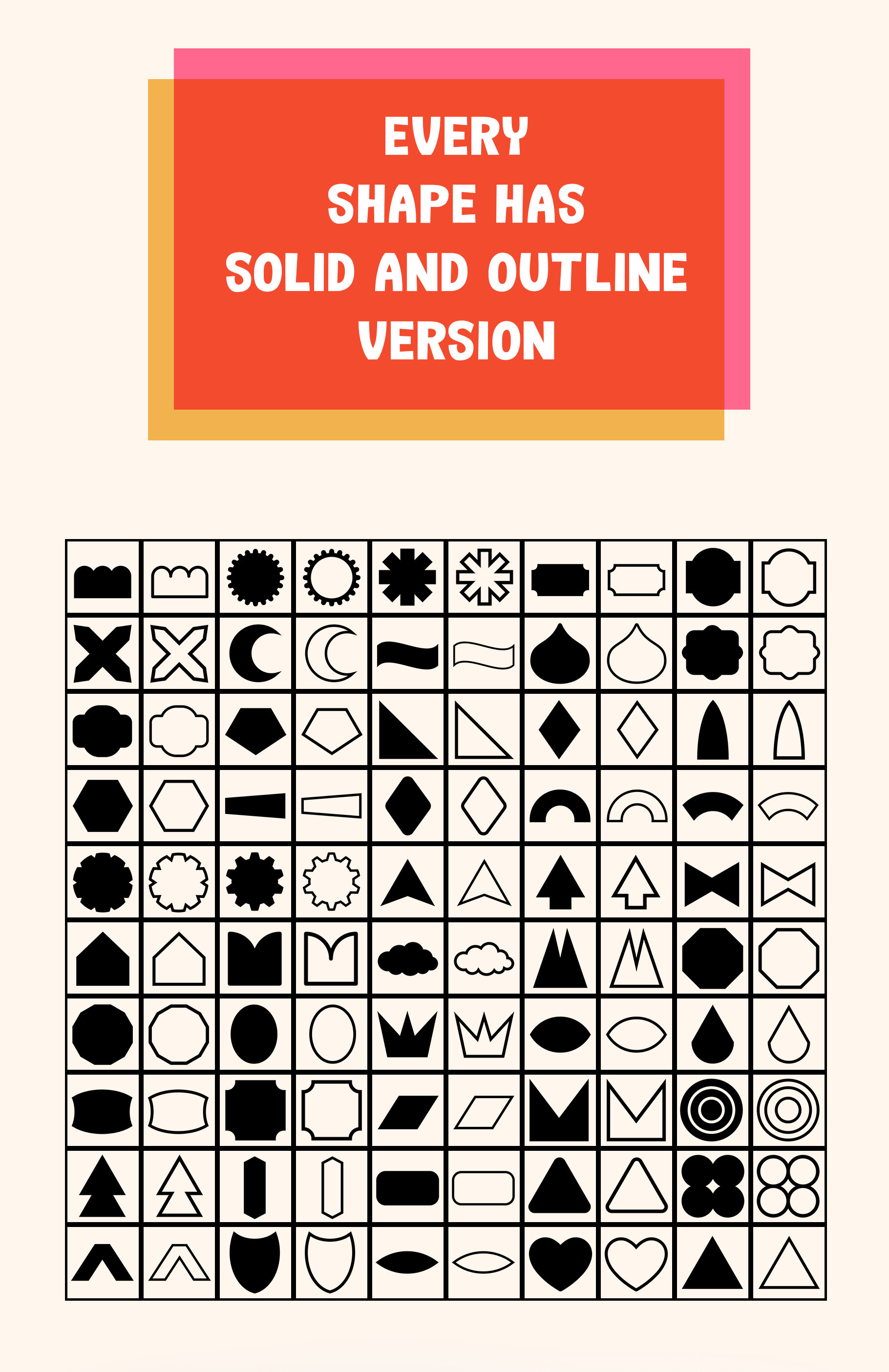 Simple Shapes Brushes for Procreate / Set 0f 200 Stamp Brushes | Etsy