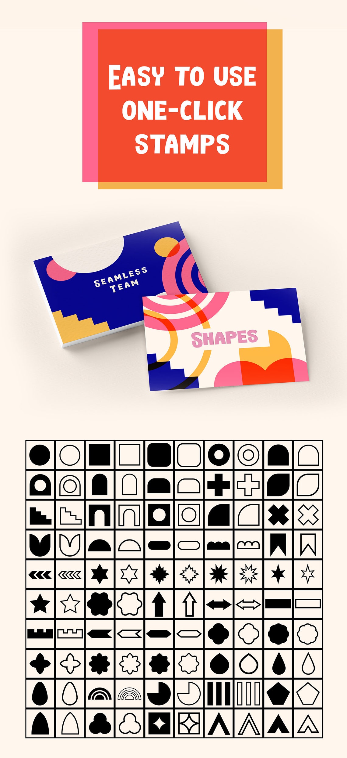 Simple Shapes Brushes for Procreate / Set 0f 200 Stamp Brushes | Etsy