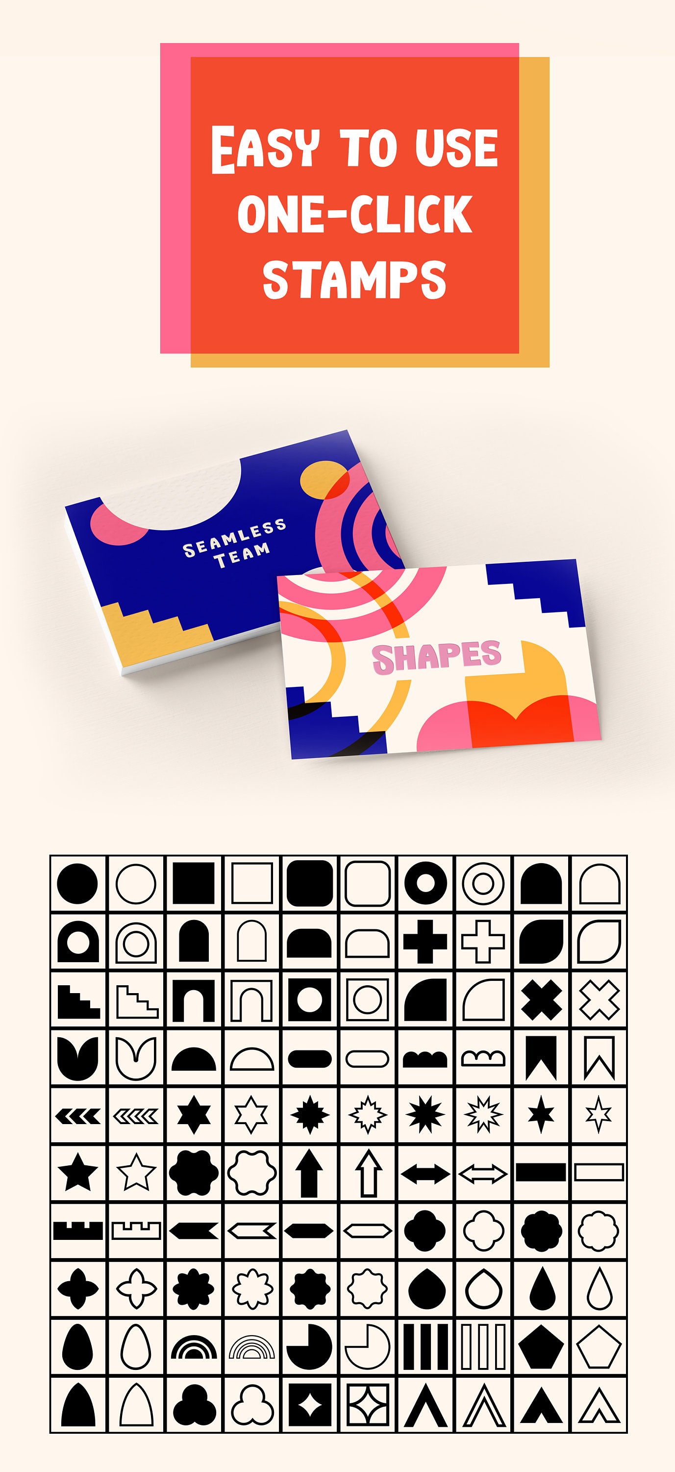 Simple Shapes Brushes for Procreate / Set 0f 200 Stamp Brushes | Etsy