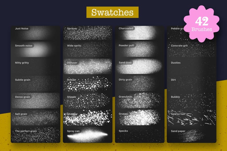 Texture Brushes for Procreate, Grain and Speckle Brushes, Gritty ...