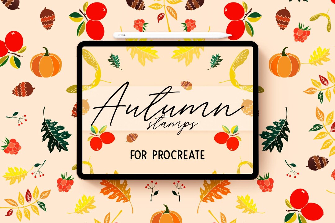 Autumn Stamp Brushes for Procreate / Set of 45 Stamps / iPad Procreate ...