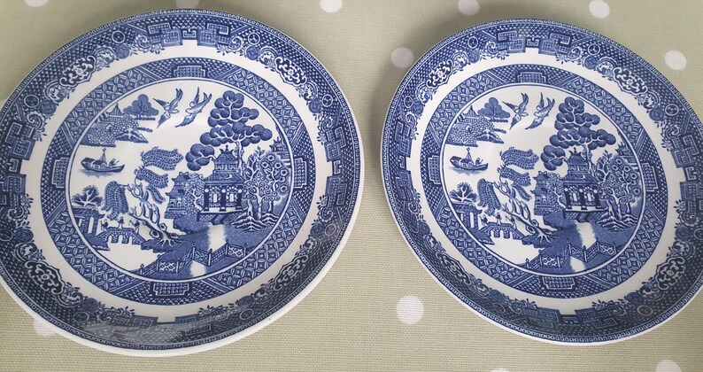 Willow Pattern Pair of Teacups and Saucers Johnson Brothers Made in ...