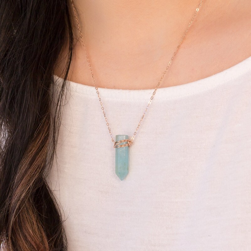 Aquamarine Necklace - Etsy