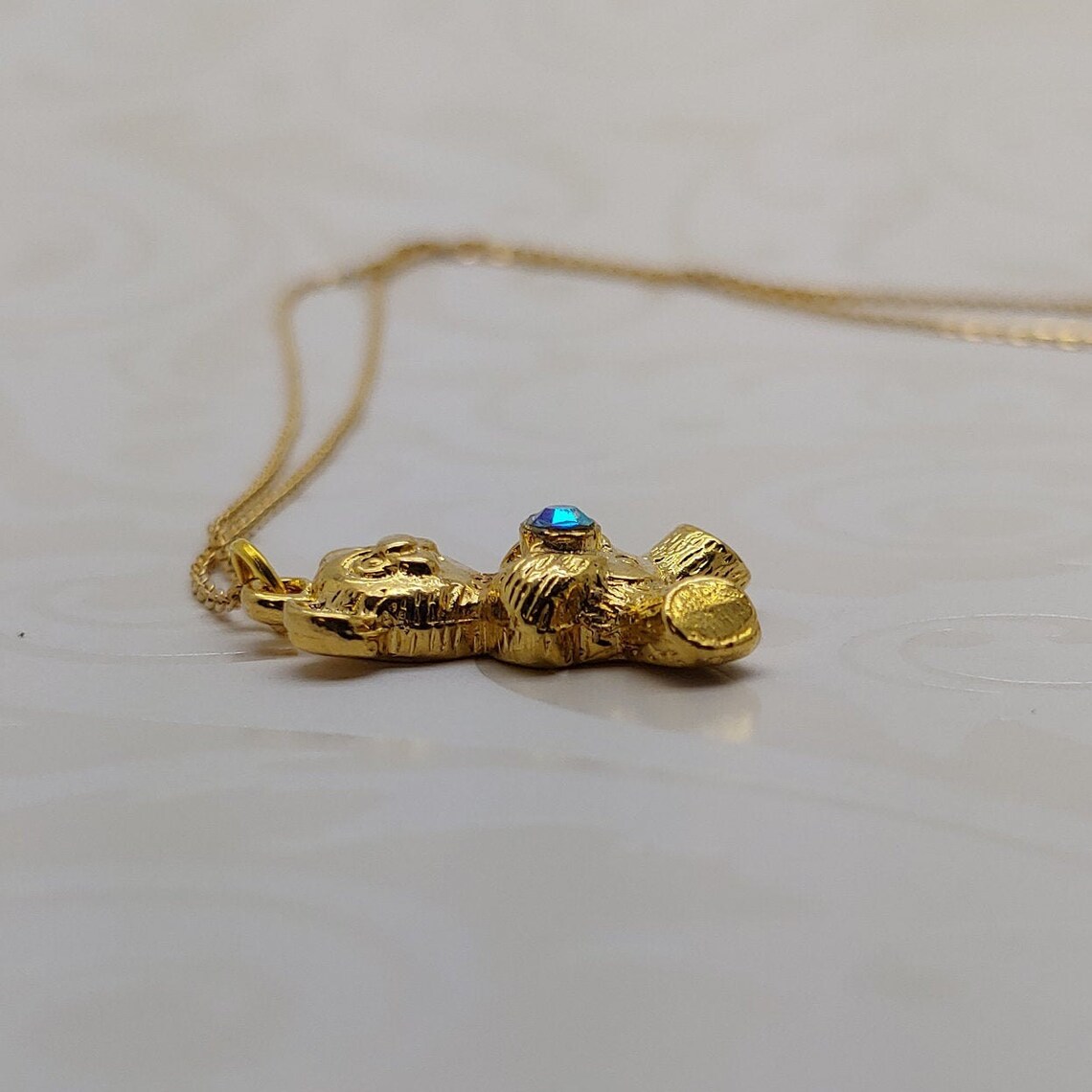 Vintage New Adorable Cute Gold Tone Detailed Belly Button Teddy Bear ...