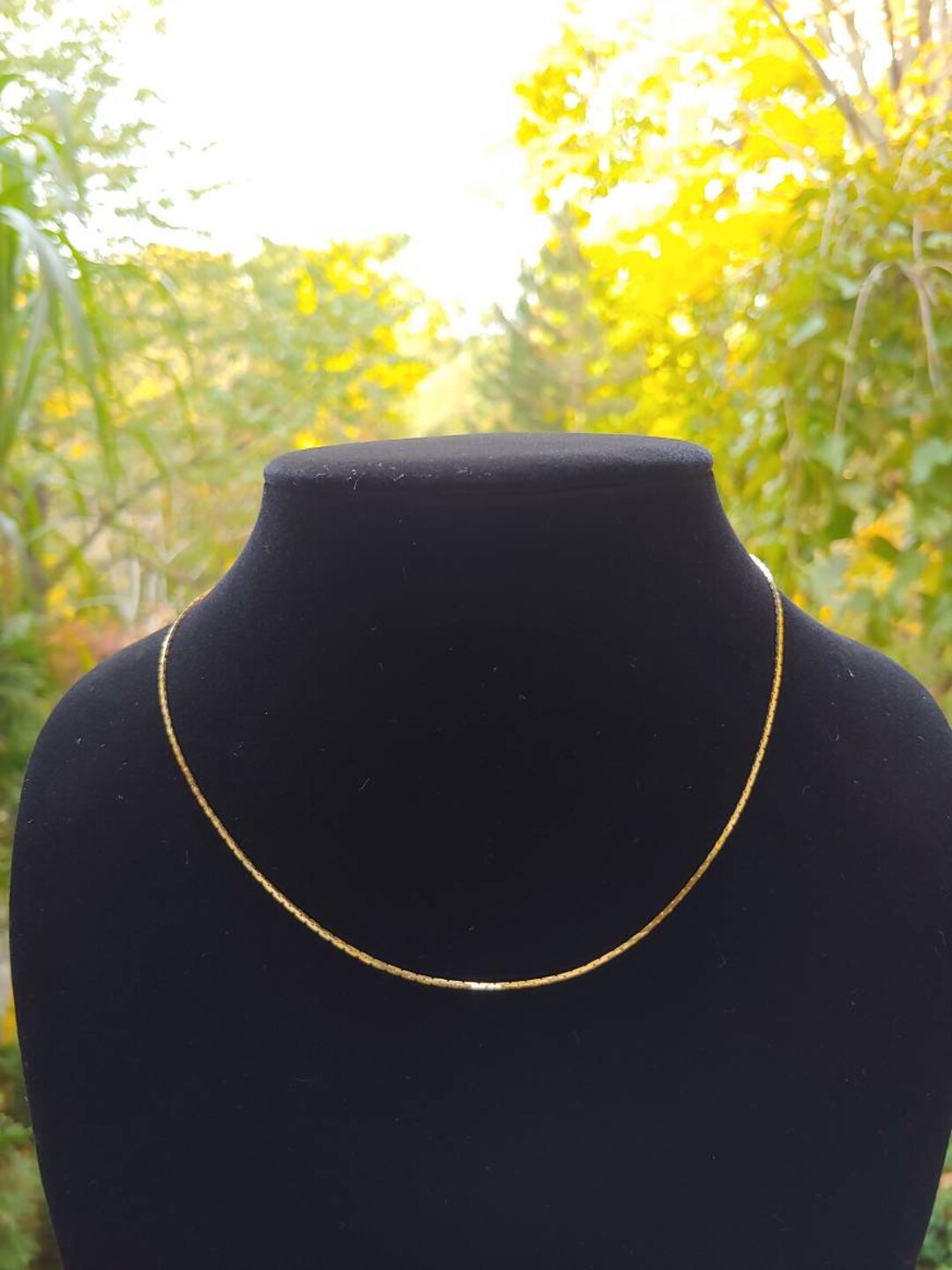 Vintage Gold Tone Simple Boston Link Chain Necklace 16 Inch Classic ...
