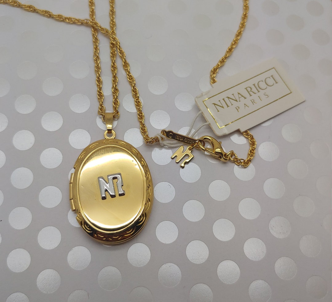 Vintage Designer Signed Nina Ricci Logo Oval Detailed Picture Photo ...