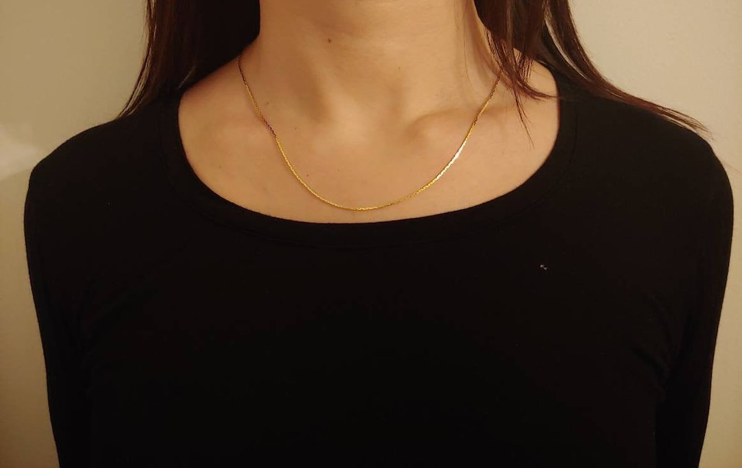 Vintage Gold Tone Simple Boston Link Chain Necklace 18 Inch Classic ...