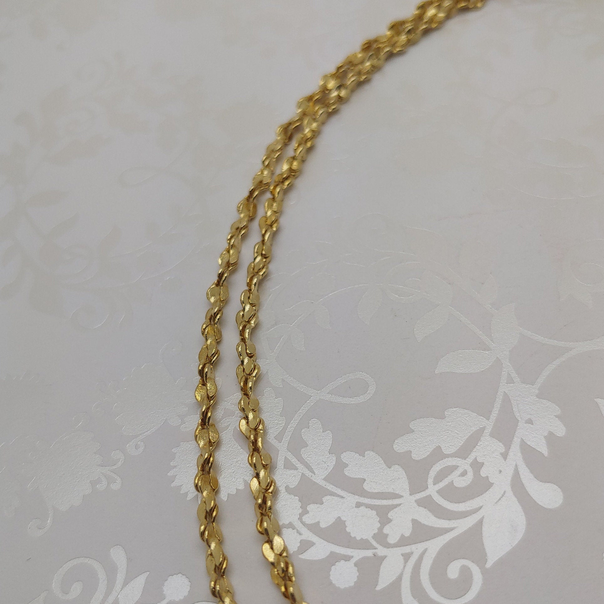 Vintage Gold Tone Double Chain Twisted Serpentine Tinsel - Etsy