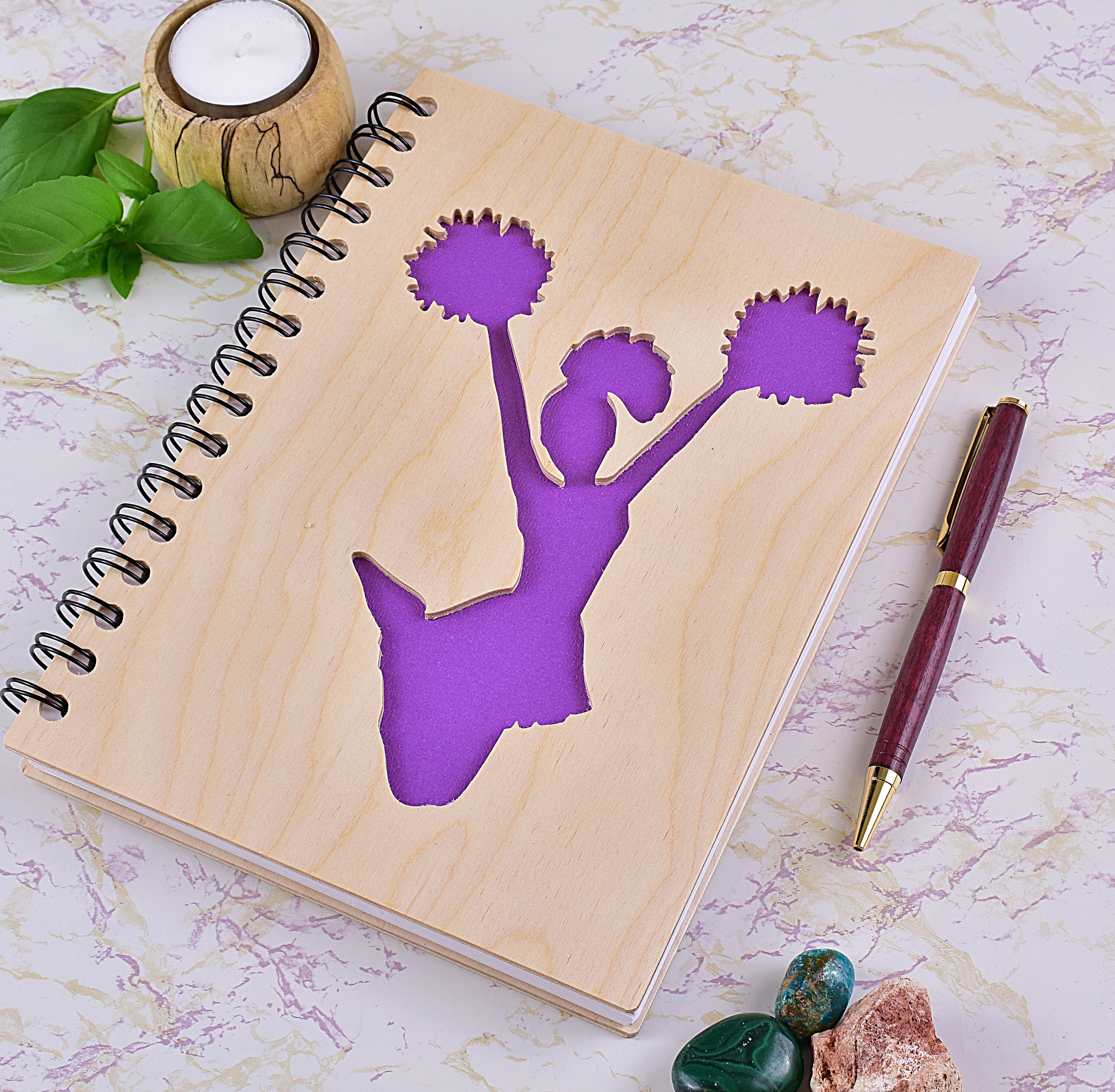 Personalized Wood Notebook With Cheerleader Silhouette - Etsy