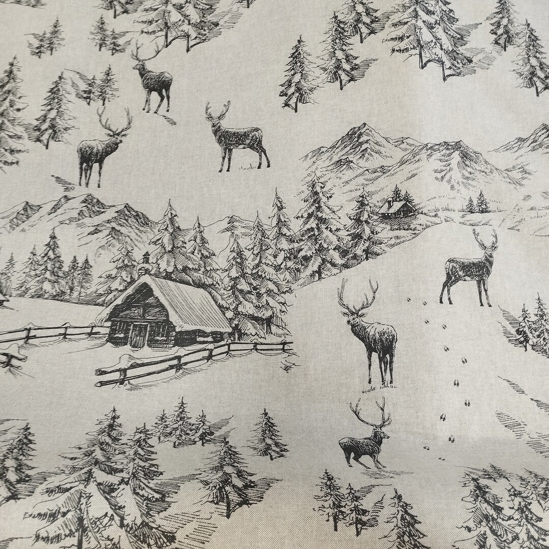 Deer Linen Look Fabric - Etsy