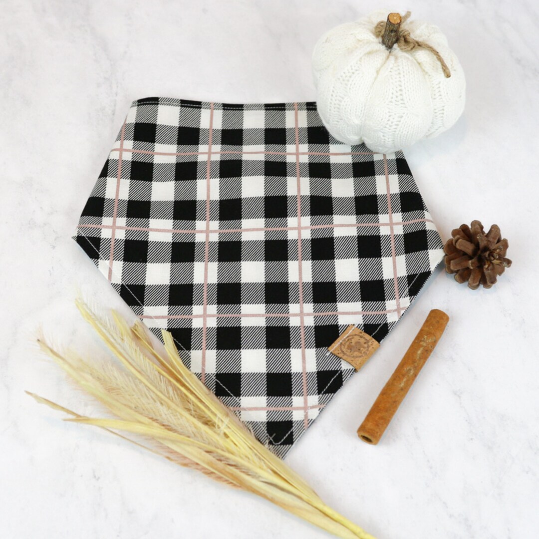 Black and Rose Gold Plaid Dog Bandana Black White Buffalo - Etsy