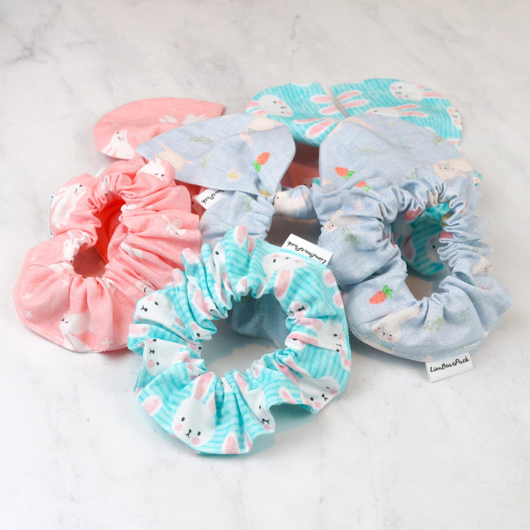 Easter Scrunchies Pack, Bunny Scrunchies Hair Tie, Bow Scrunchie Set ...