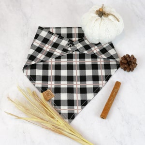 Black and Rose Gold Plaid Dog Bandana Black White Buffalo - Etsy