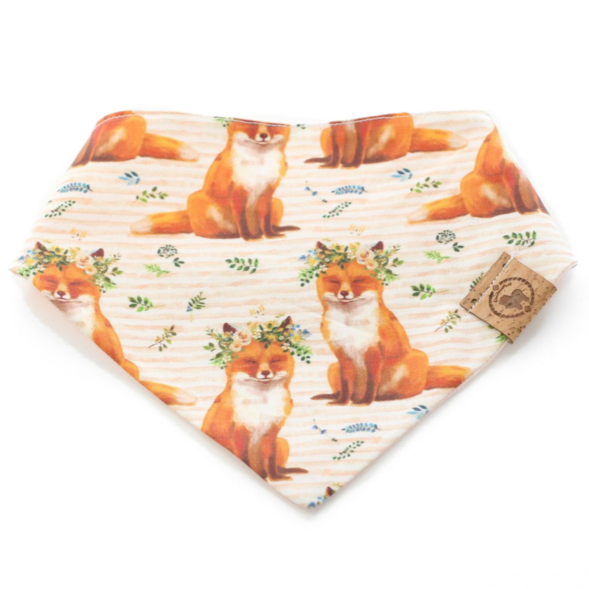 Spring Fox Dog Bandana Floral Fox Over Collar Bandana Tie on - Etsy