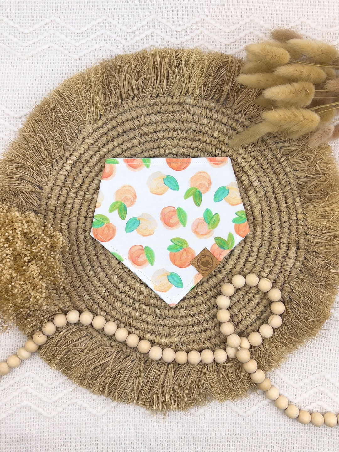 Peaches Dog Bandana Peachy Fruit Spring Over the Collar - Etsy