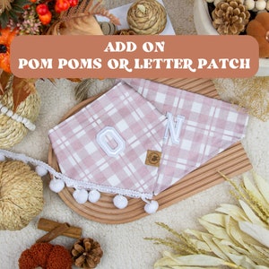 Rose Gold Plaid Dog Bandana, Blush Pink Dog Bandana, Fall Dog Bandana ...