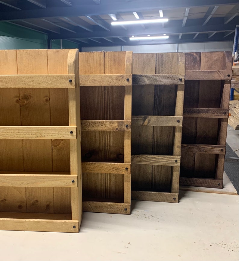 Rustic Spice Rack Wooden Spice Rack Wall Mounted Spice Rack - Etsy