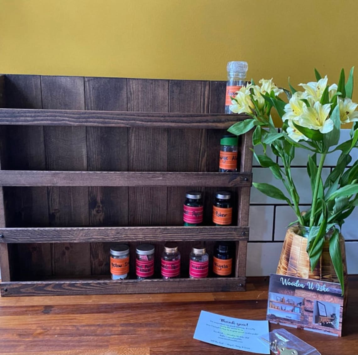 Rustic Spice Rack Wooden Spice Rack Wall Mounted Spice Rack - Etsy