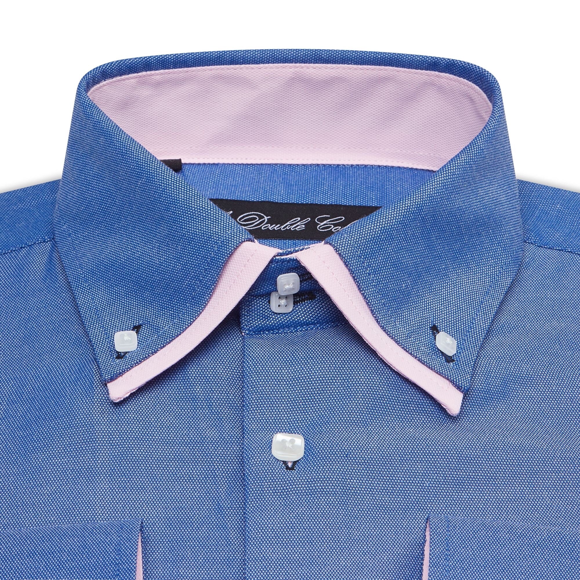 Men’s Shirt Smart Casual Formal Double Collar Longsleeve - Oxford ...
