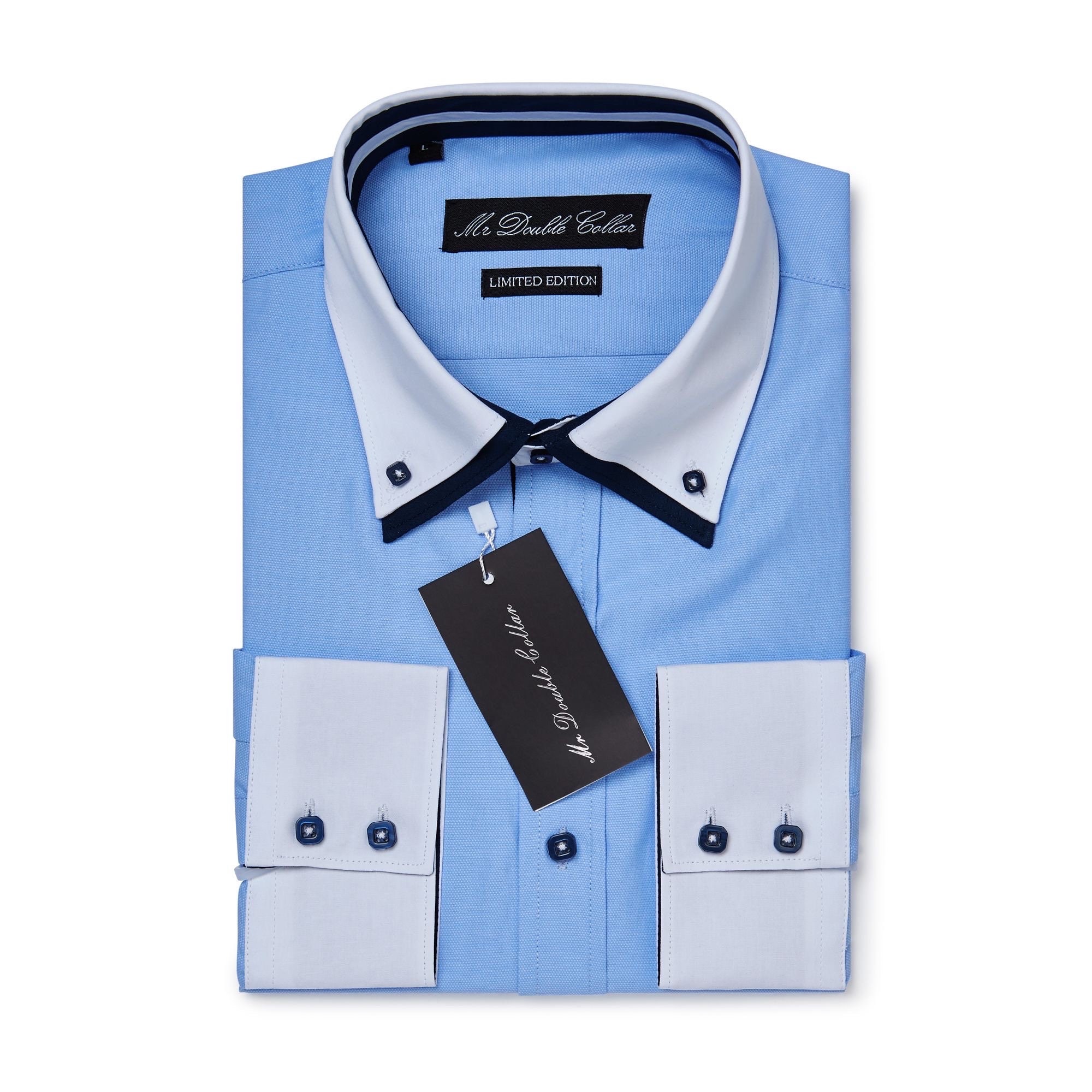 Mens Shirt Smart Casual Formal Double Collar Longsleeve Oxford Edition ...