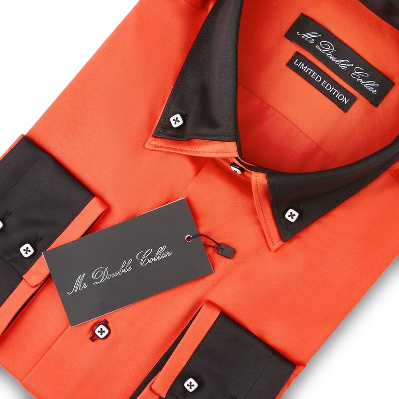 Mens Shirt Smart Casual Formal Double Collar Longsleeve - Etsy