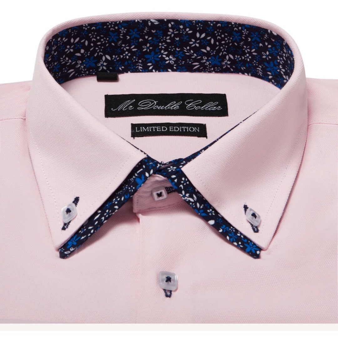 Mens Shirt Smart Casual Formal Double Collar Longsleeve Oxford Edition ...