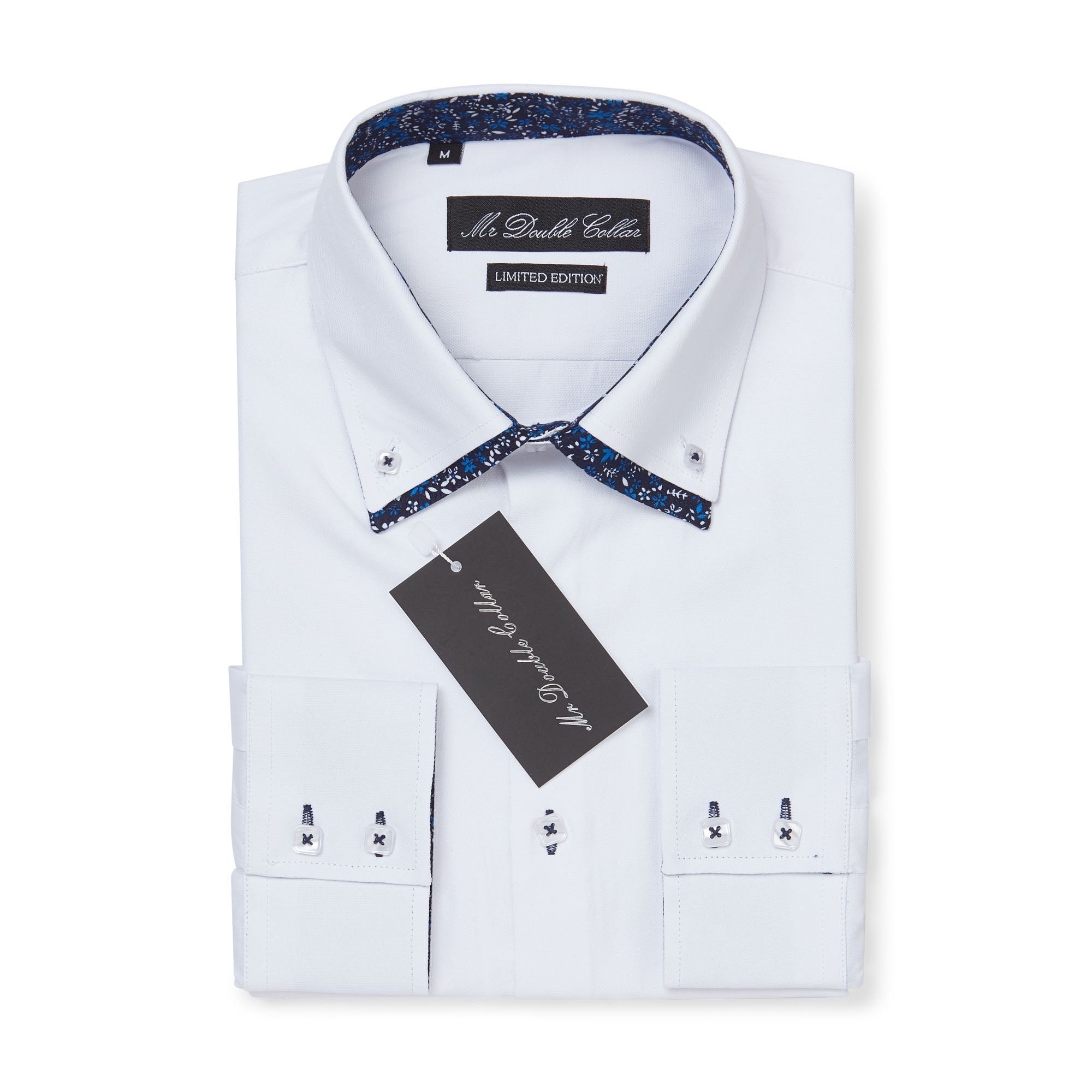 Men’s Shirt Smart Casual Formal Double Collar Longsleeve - Oxford ...