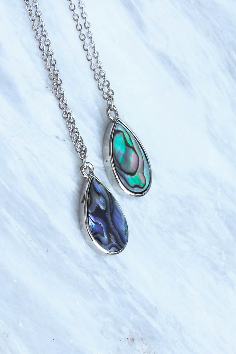 Abalone Shell Necklace Abalone Pendant Abalone Drop - Etsy