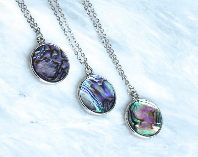 Abalone Shell Necklace Abalone Pendant Abalone Drop - Etsy