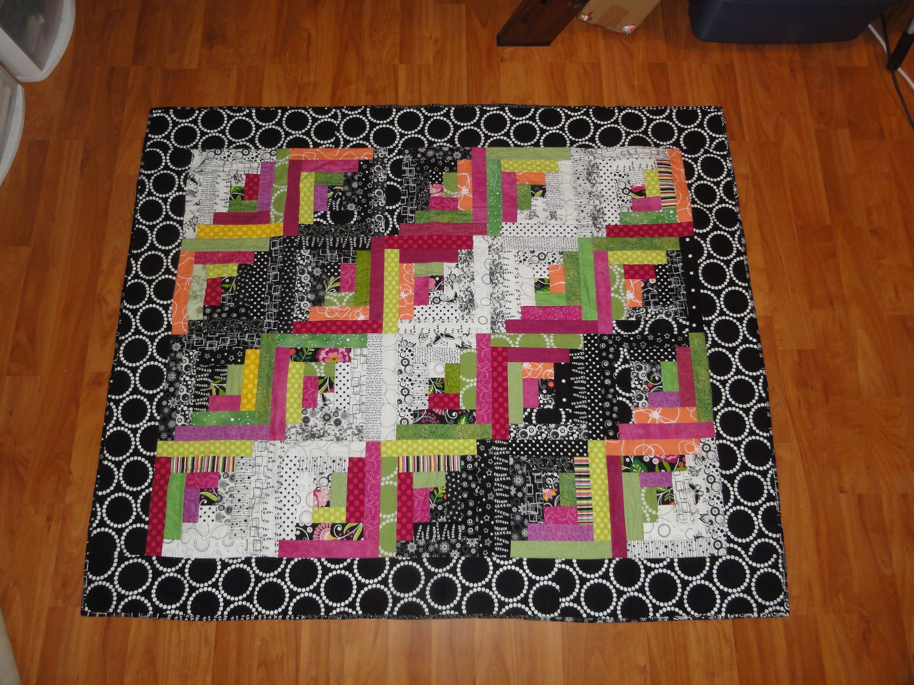 Modern Log Cabin Quilt Patterns in 4 Sizes, Log Cabins Home Decor, Bed ...