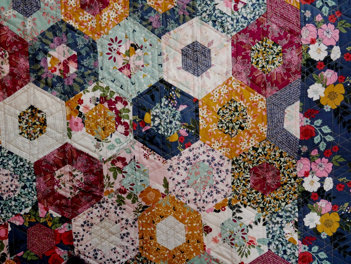 Hexagon Quilt Patterns Easy Modern Quilt Patterns Hexie - Etsy