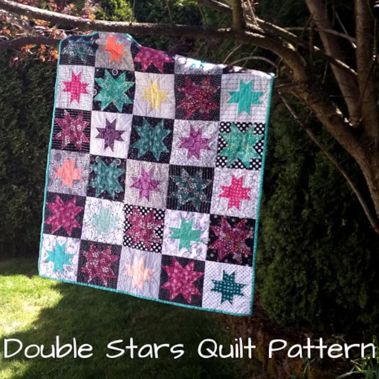 Double Stars Quilt Pattern - Modern Quilt Pattern - Digital Pattern ...