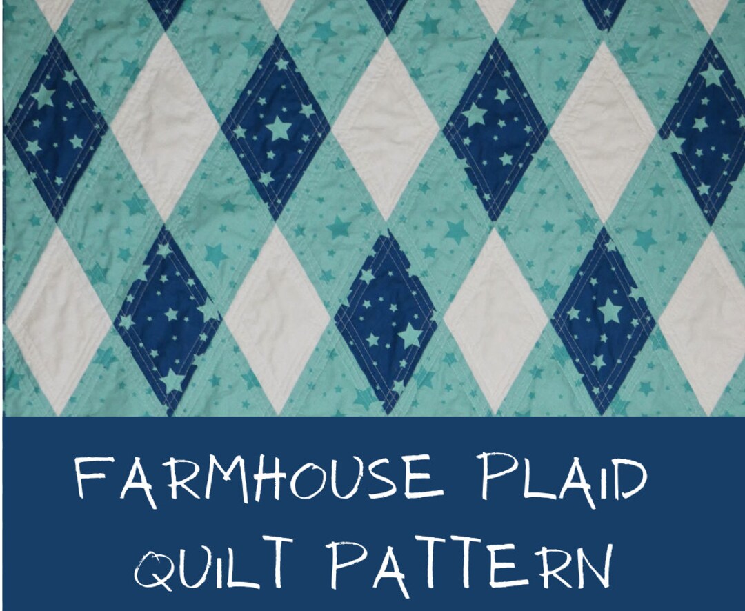 Farmhouse Plaid Quilt Pattern - Diamond Plaid Pattern - Buffalo Check ...