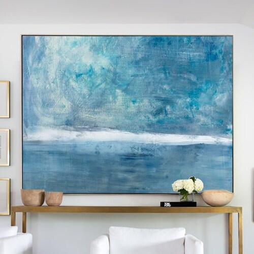 Large Deep Blue Sea Level Painting Ocean Canvas Painting - Etsy