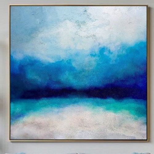 Large Wall Sea Painting Large Ocean Canvas Oil Painting - Etsy