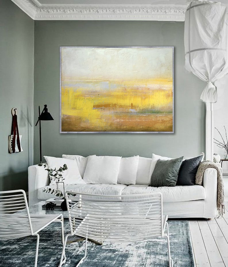 Large Original Yellow Abstract Canvas Paintingextra Large - Etsy