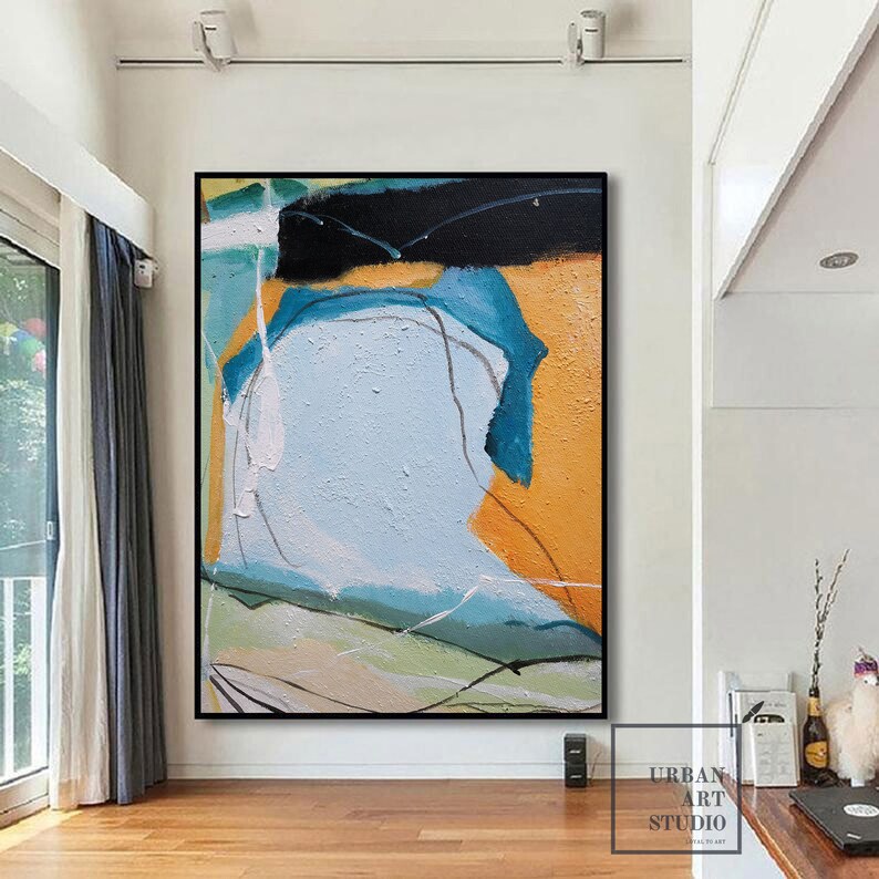 Original Light Blue Abstract Paintingminimalist Abstract - Etsy